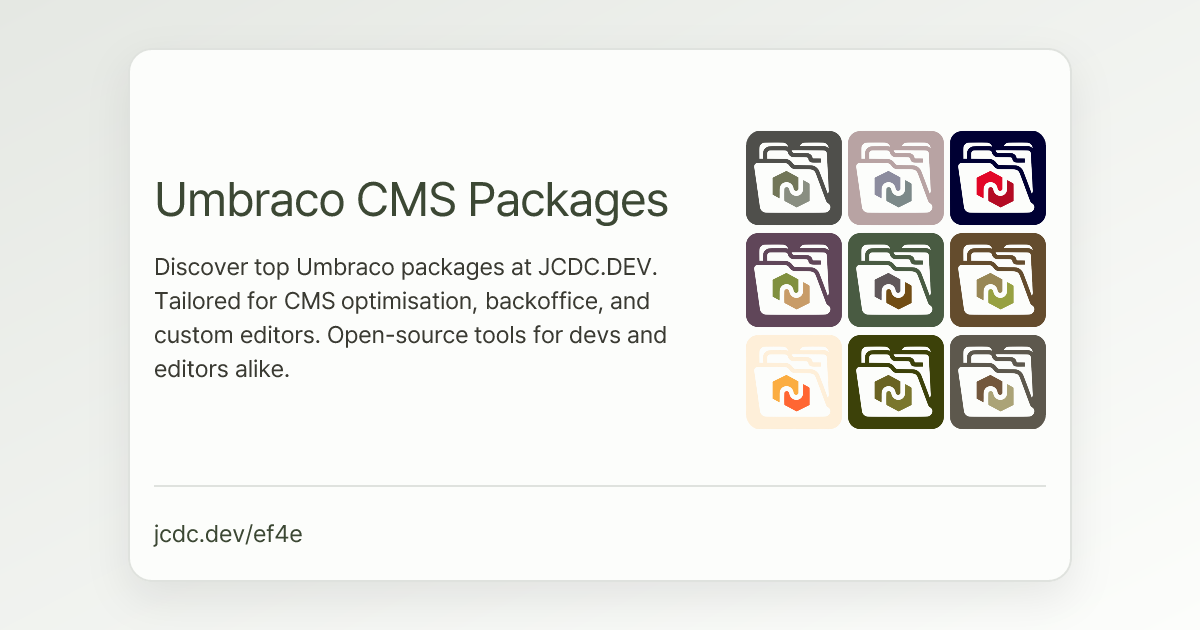 Umbraco CMS Packages | JCDC.DEV