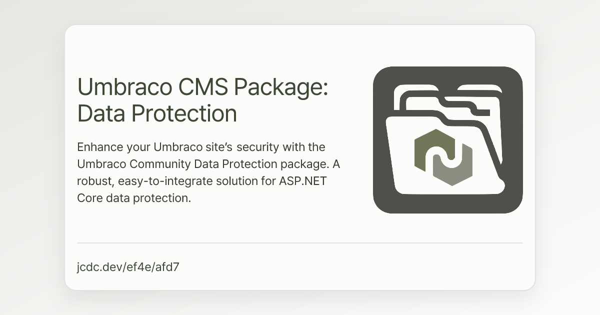 Umbraco CMS Package: Data Protection | JCDC.DEV