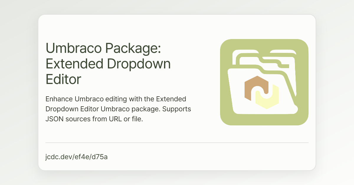 Umbraco Package: Extended Dropdown Editor | JCDC.DEV